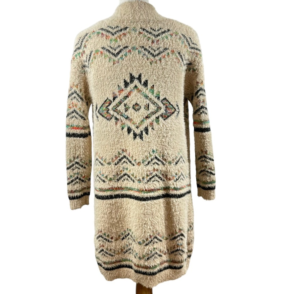 Mm By My Michelle Fuzzy Aztec Tribal Cardigan Sweater… - Gem